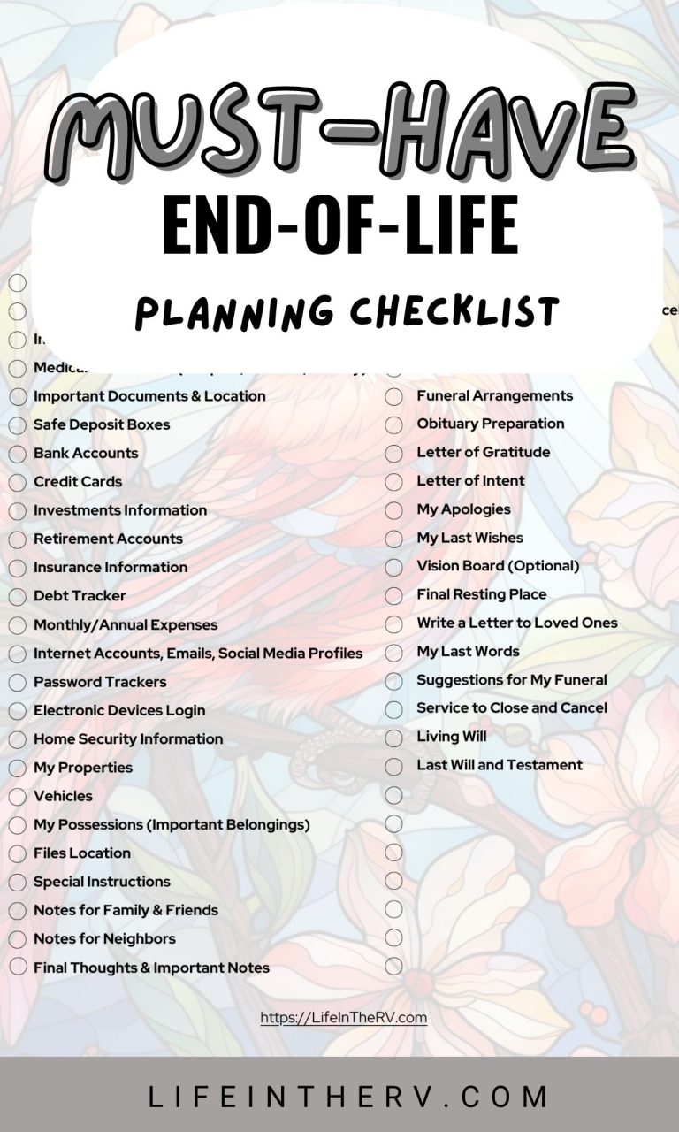 5 Reasons Why You Need an End-of-Life Planner Now | Life in The RV