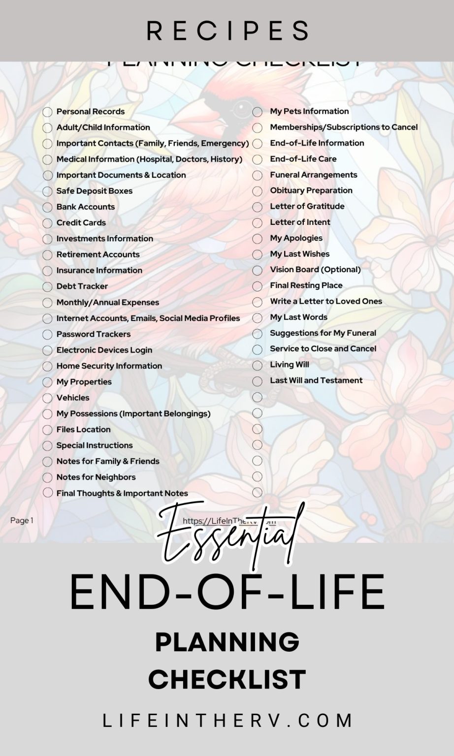 5 Reasons Why You Need an End-of-Life Planner Now | Life in The RV